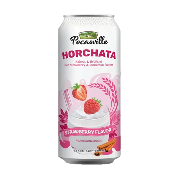 Pocasville Horchata Strawberry Flavor Drink 16.5 oz