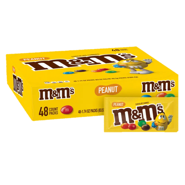 M & M Peanut Chocolate Pieces 1.74 oz - Case - 48 Units