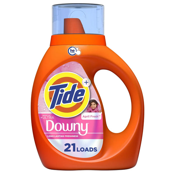 Tide Plus Ultra Downy Liquid Detergent, April Fresh, 21 Lds 30 oz
