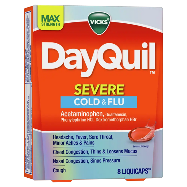 Vicks DQ severe Cold & Flu Max Strenght liquid caps 8 ct