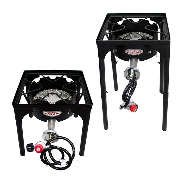 Single Burner Adjustable High Pressure Stove (100k BTU) 15.75" x 15.75 ...