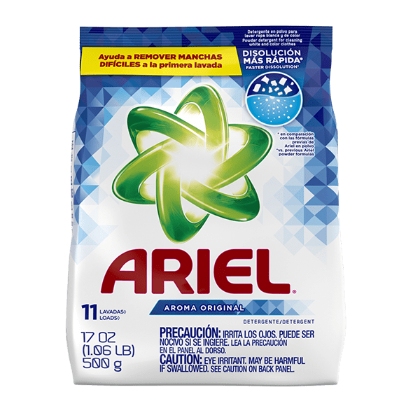 Ariel Laundry Detergent Powder, Original 11 LD 500gm